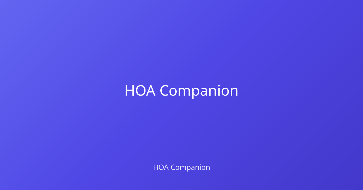 HOA Software for Alaska | HOA Companion